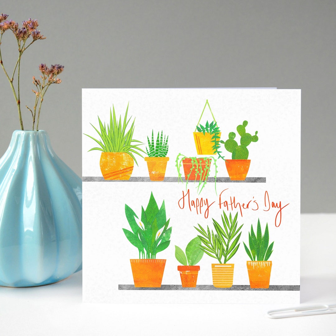 Houseplants Father's Day Card Keen Gardener Father's Day Card Plants ...