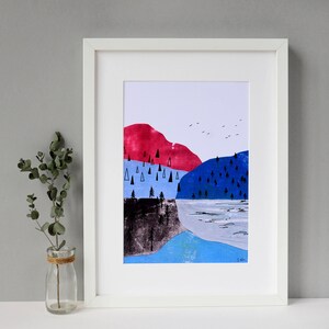 Mountains Art Scandi Mountains Print Abstract Landscape Art Print - Etsy