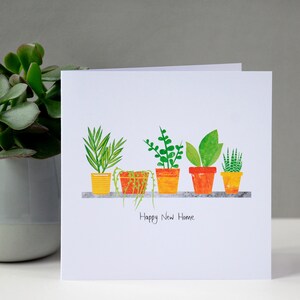 New Home Plants Card Succulent Decor Happy New Home Plants Botanical ...