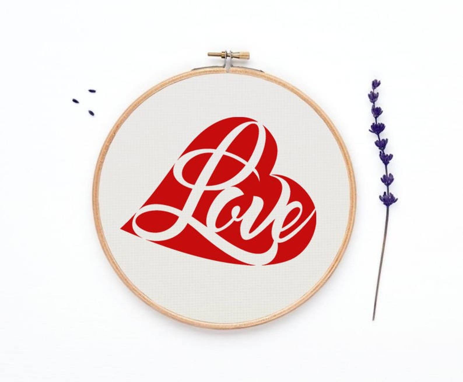 Love Cross Stitch Pattern Love Graph Counted Chart PDF - Etsy