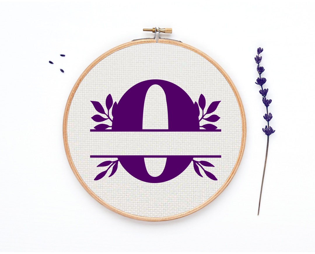Cross Stitch Letter O, Cross Stitch Split Monogram Chart, Monogram ...