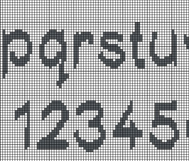 20 Sts Tall Font Chart, Cross Stitch Alphabet Pattern, Quote Cross ...