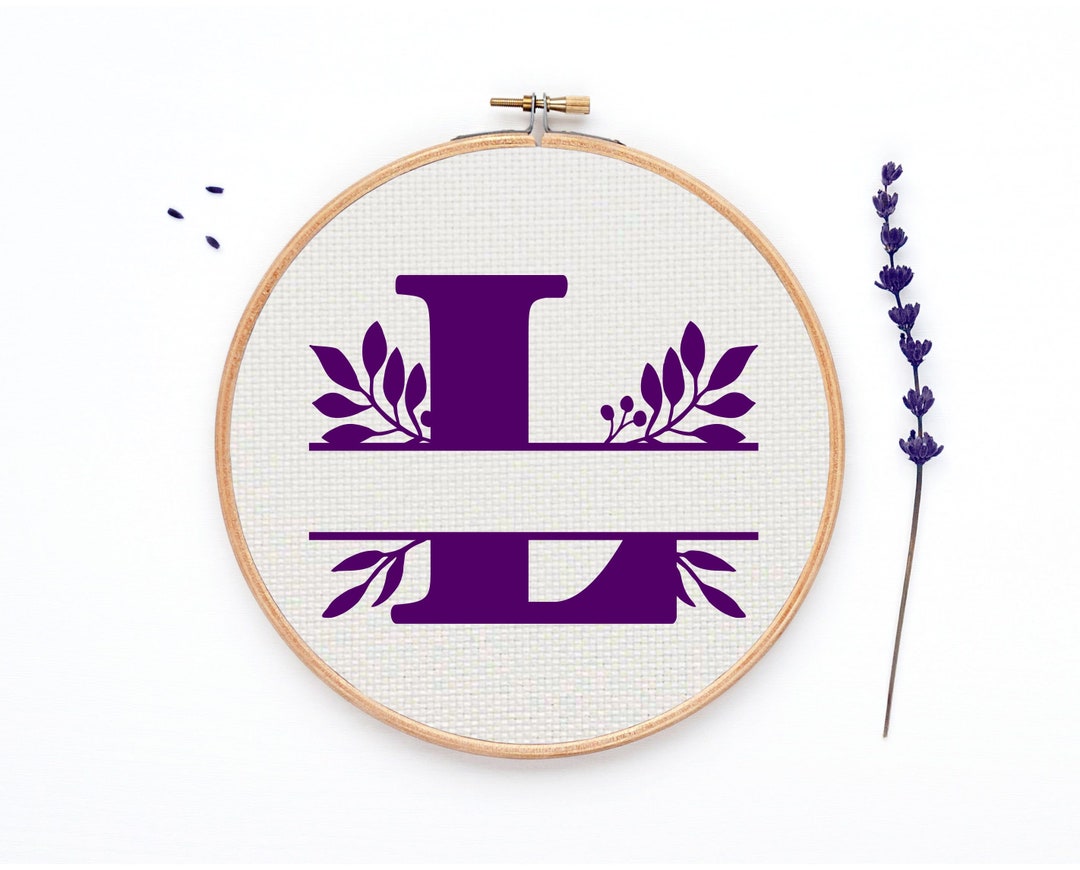 Cross Stitch Letter L, Cross Stitch Split Monogram Chart, Monogram ...