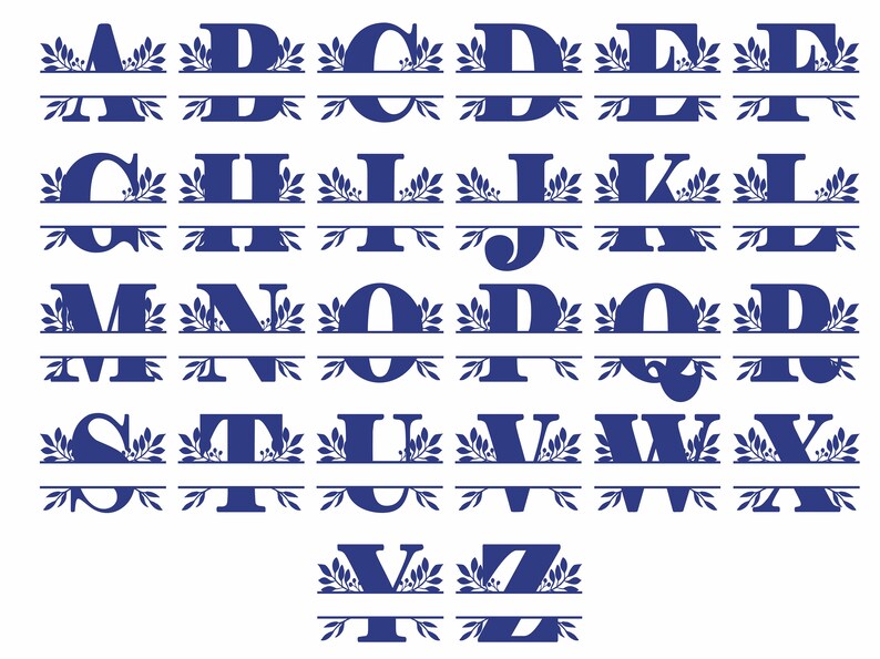 Cross Stitch Letter W, Cross Stitch Split Monogram Chart, Monogram ...
