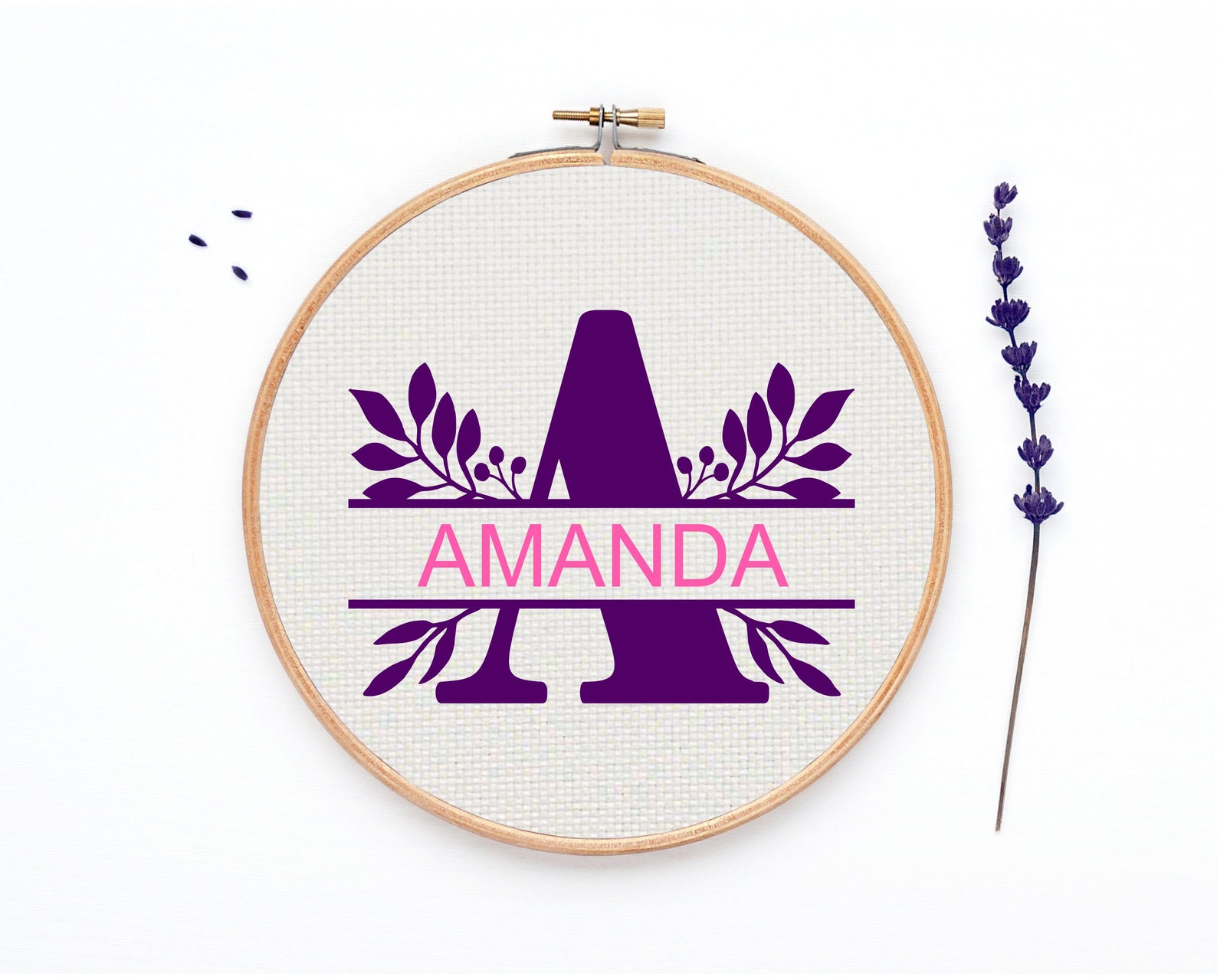Cross Stitch Letter W, Cross Stitch Split Monogram Chart, Monogram ...