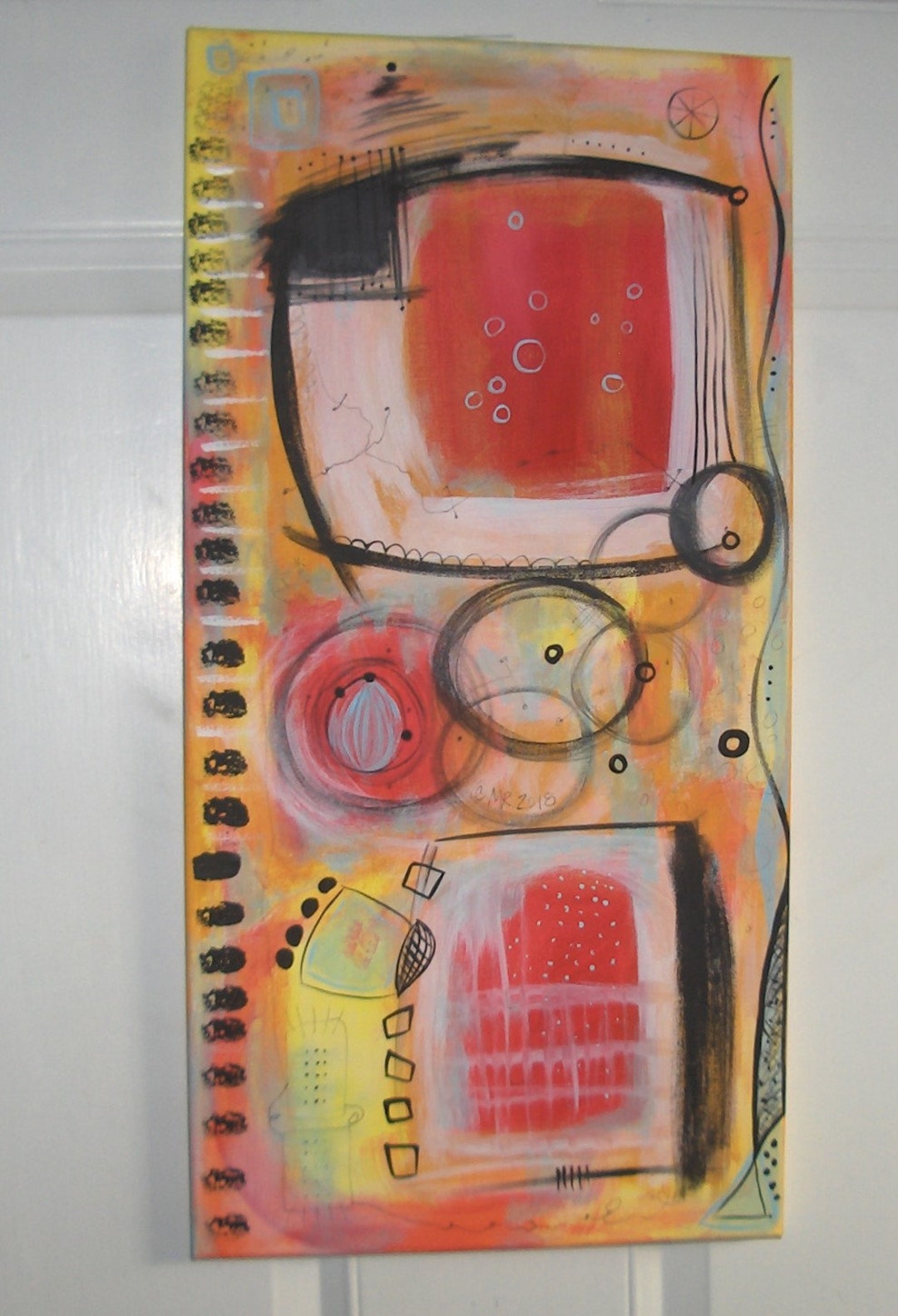 UNPLUGGED Abstract Painting 12 X 24 Mid Century Modern Style ...