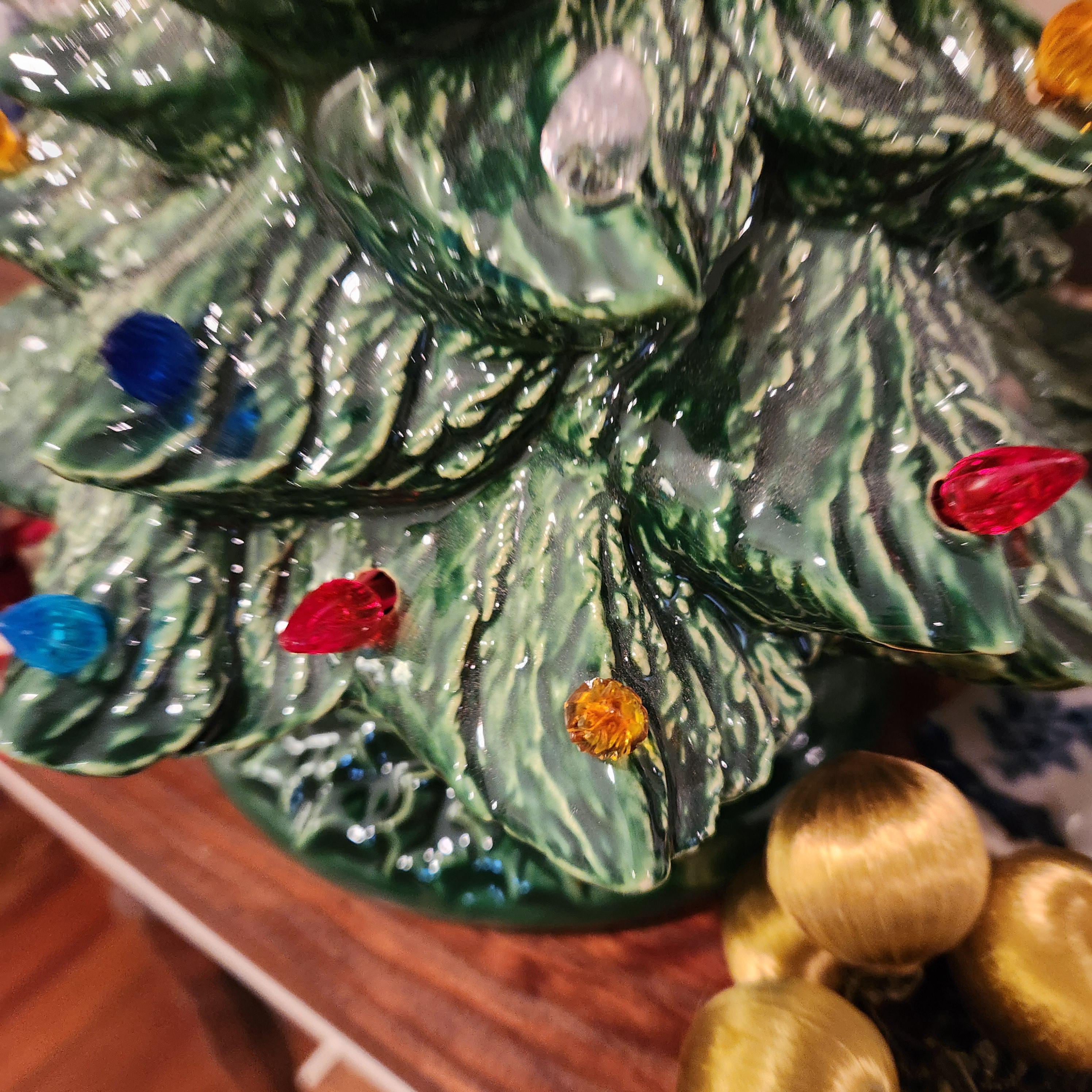 Ceramic Christmas Tree Green 14" Tree Electric Made From Vintage Mold ...