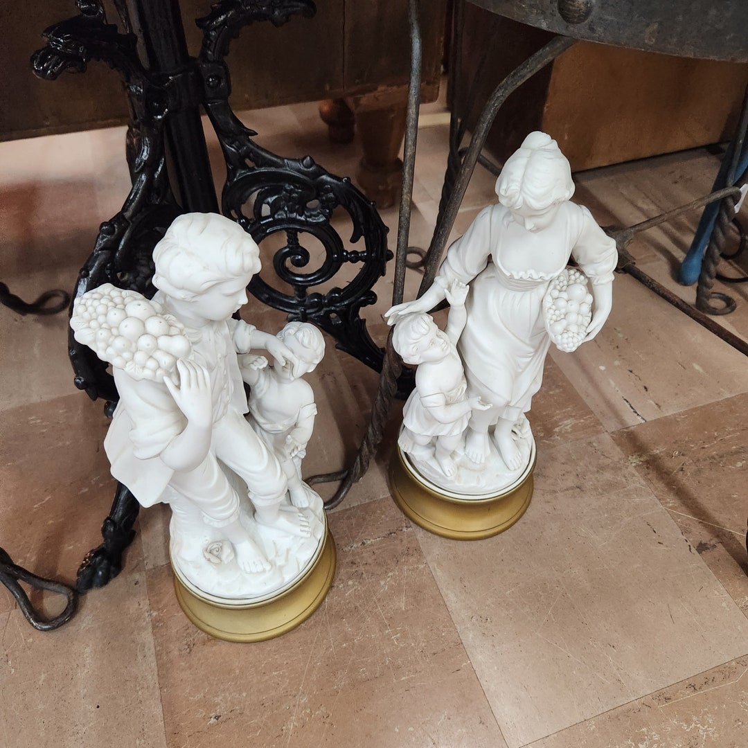 MCM Large Set of White Gold Figurines Man Woman Italian Look - Etsy