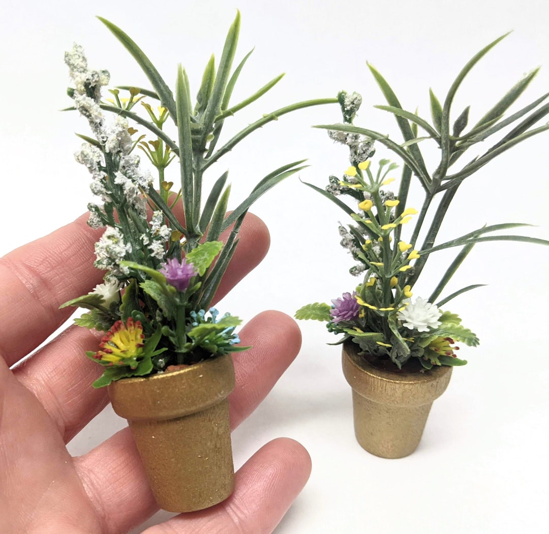 Dollhouse Miniature Flower Planters. 2 Pieces. - Etsy