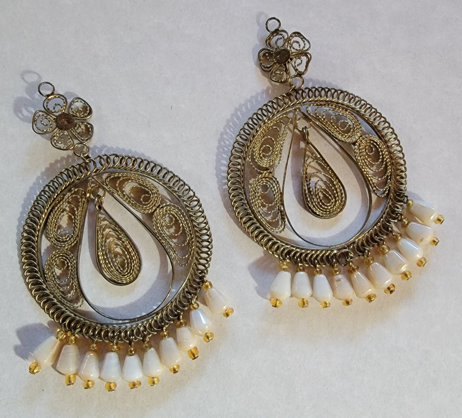 Rare 60s-70s LARGE Indian Filigree Jewelry Findings – Handcrafted Gold ...