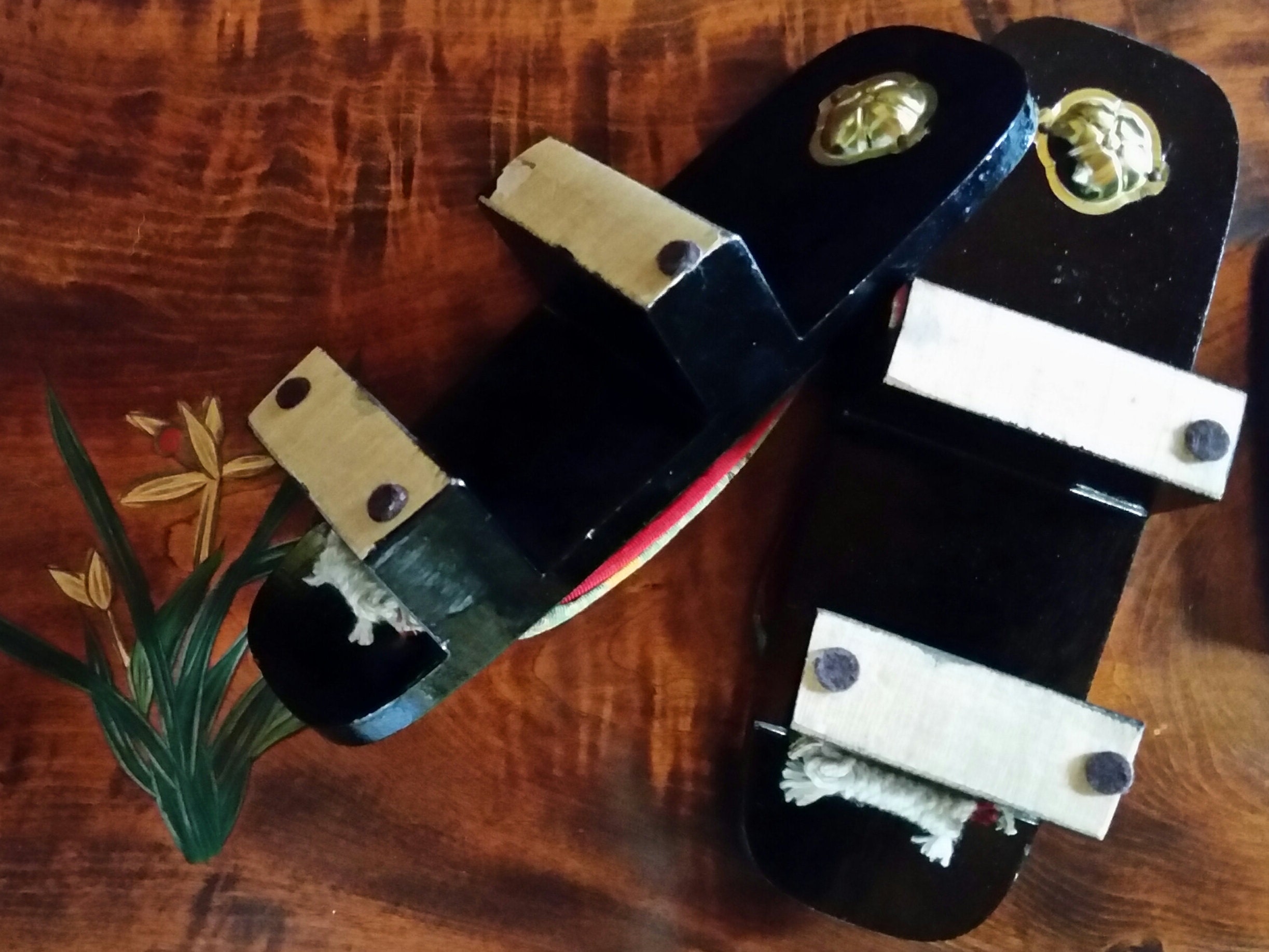 Vtg-60s Traditional Japanese Lacquered Wood GETA Sandals Japanese ...