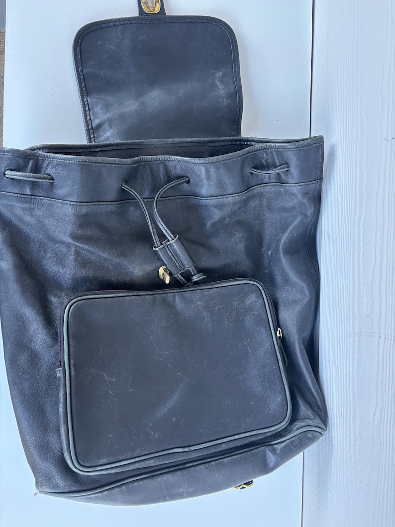 Vintage Coach Black Travel Backpack Gold-tone Hardware Adjustable Strap ...