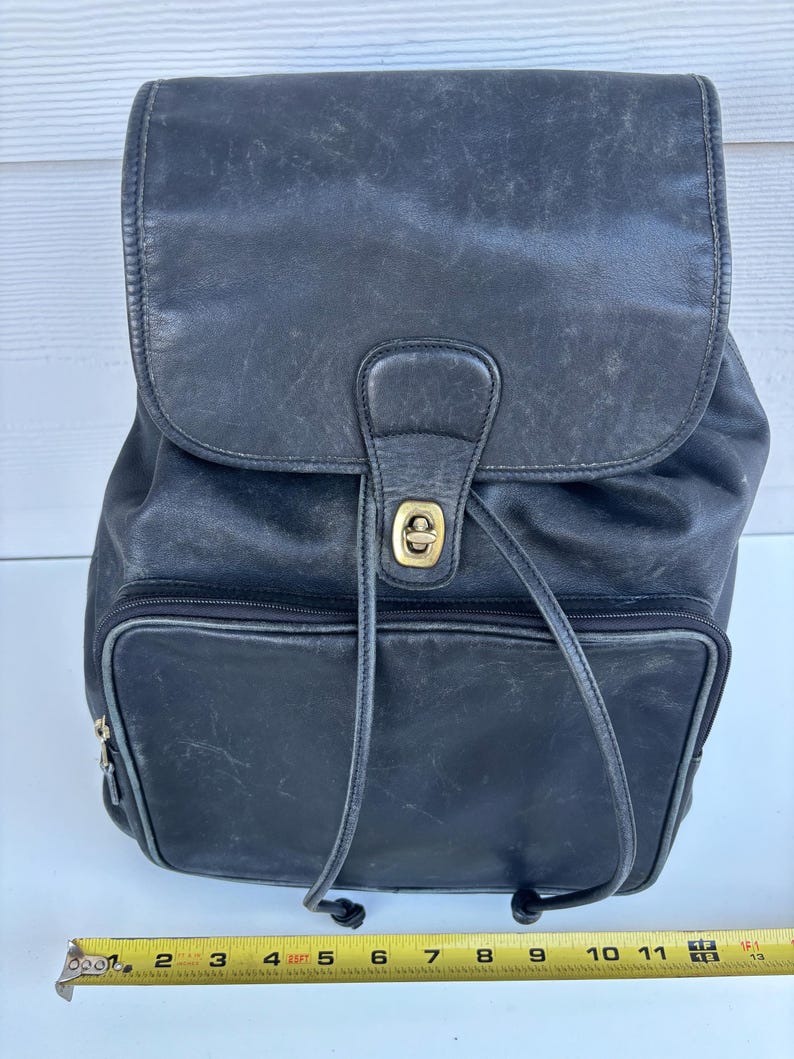 Vintage Coach Black Travel Backpack Gold-tone Hardware Adjustable Strap ...