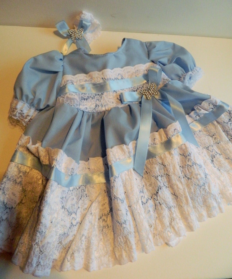 Reborn/newborn Baby Dress+hairband, in Blue/ White Reborn, Dolls ...