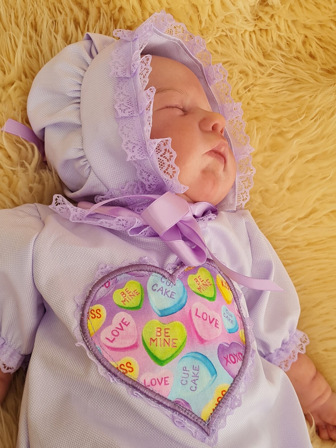 Reborn Doll Baby Dress in Lilac With Lilac Lace for 18-20" Reborn Dolls ...