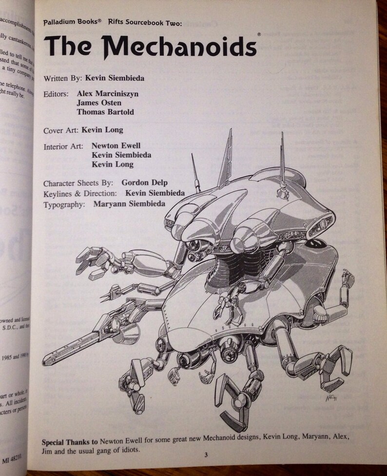 The Mechanoids - Rifts Sourcebook Two (RPG) - Vintage/antique Game - Etsy