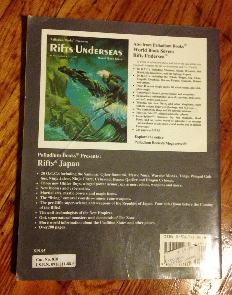 Rifts Japan - World Book 8 (RPG) - Vintage/antique Game - Etsy
