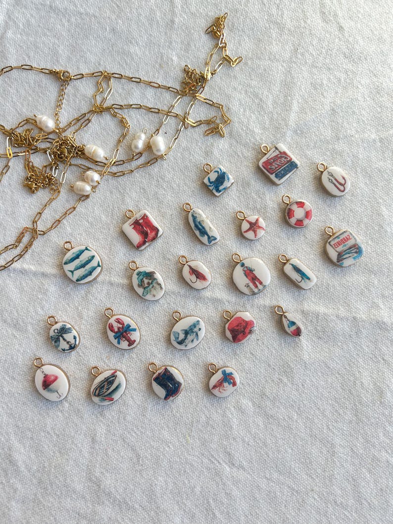 Nautical Fisherman Polymer Clay Jewelry Charms - Etsy