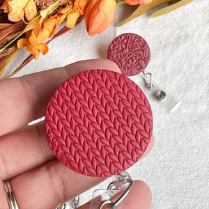 Textured Polymer Clay Retractable ID Badge: Nurse Teacher Badge - Etsy