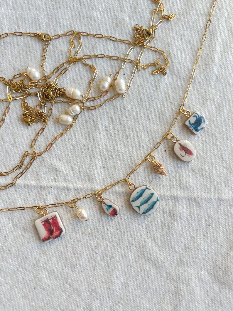 Nautical Fisherman Polymer Clay Jewelry Charms - Etsy