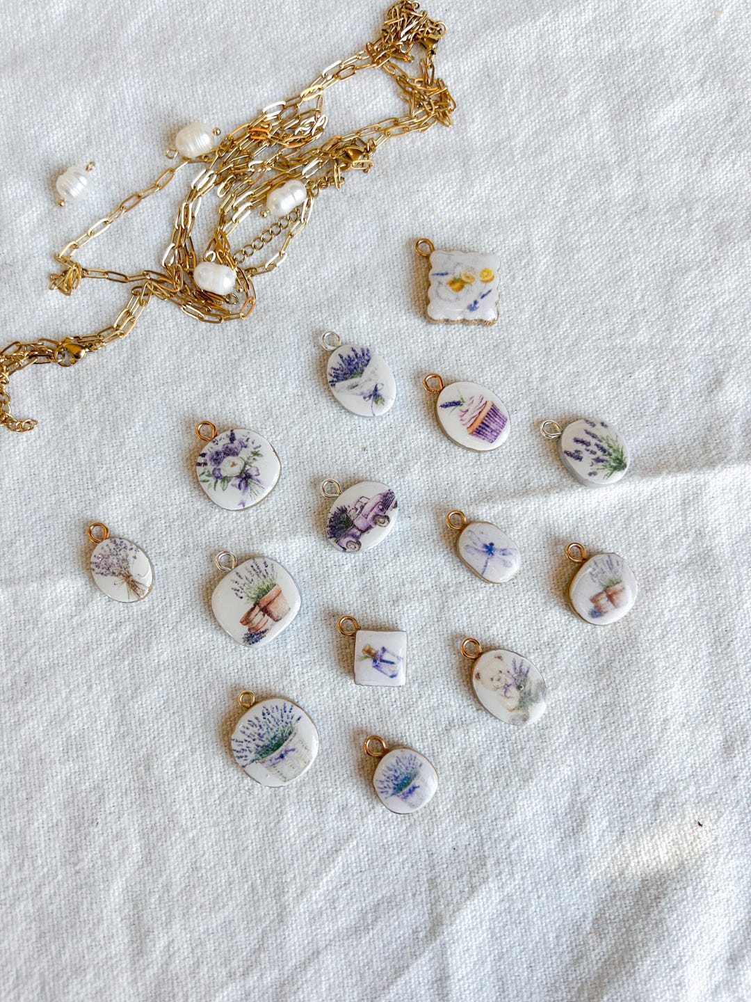 Floral Lavender Plant Polymer Clay Jewelry Charms - Etsy