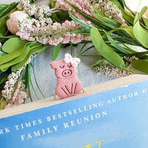 Polymer Clay Paper Clip Bookmarks | Pig Bookmark | Cow Bookmark | Heart ...