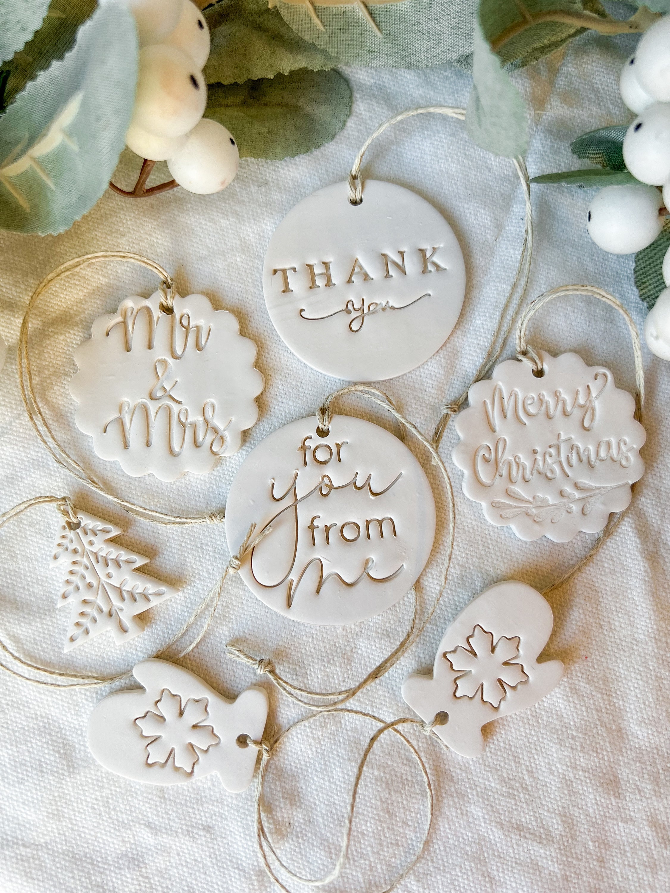Handmade Polymer Clay Gift Tags: Christmas, Wedding, Thank You - Etsy