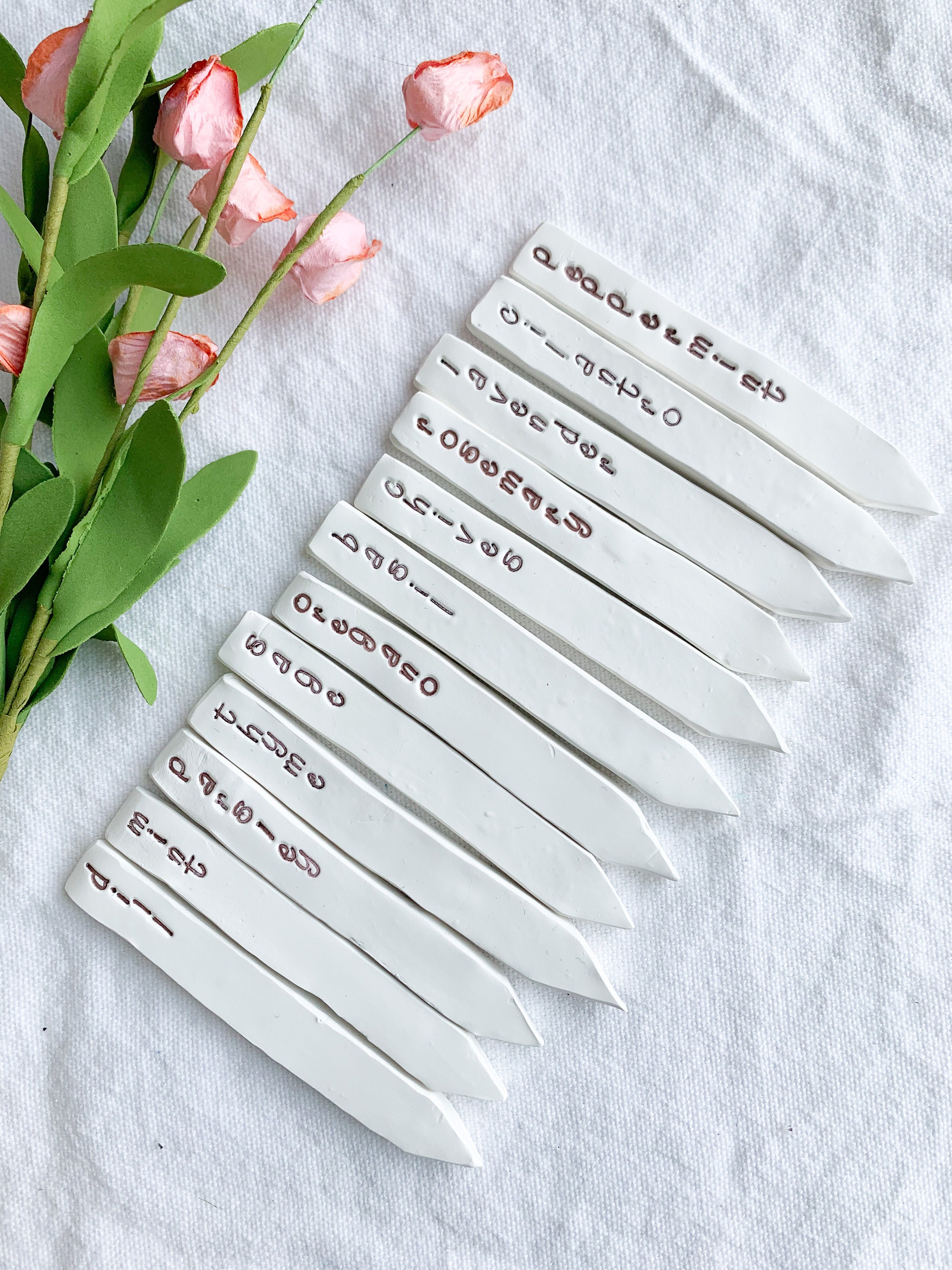 Plant and Herb Markers | Handmade Polymer Clay Markers - Etsy