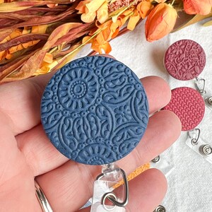 Textured Polymer Clay Retractable ID Badge: Nurse Teacher Badge - Etsy