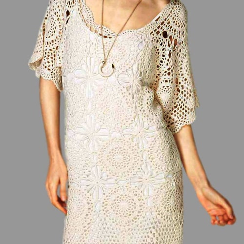 Crochet Dress PATTERN Sexy Crochet Boho Dress Detailed - Etsy