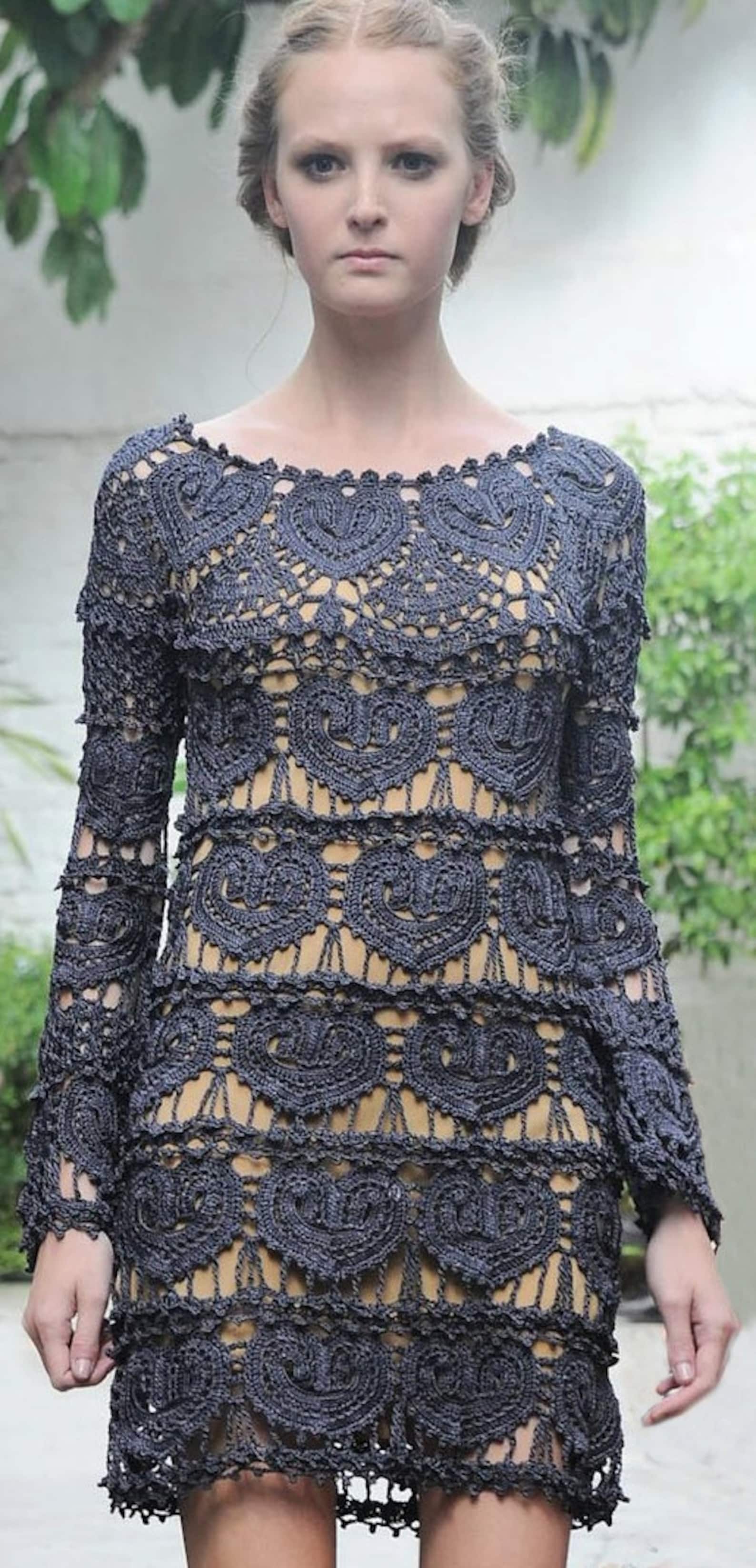 Crochet dress PATTERN, designer crochet dress pattern, Wedding dress ...