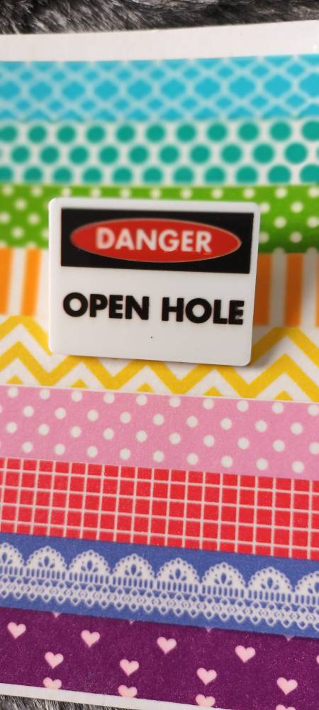 Warning Open Hole Funny Humour Badge Pin Brooch Gift Accessories Joke ...