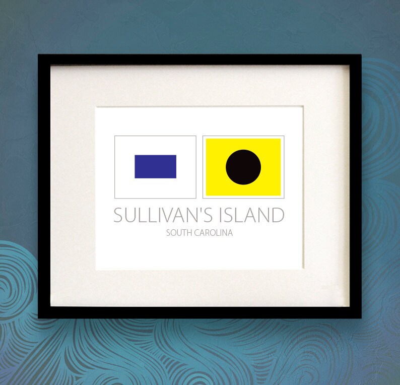 Sullivan's Island South Carolina Nautical Flag Art | Etsy