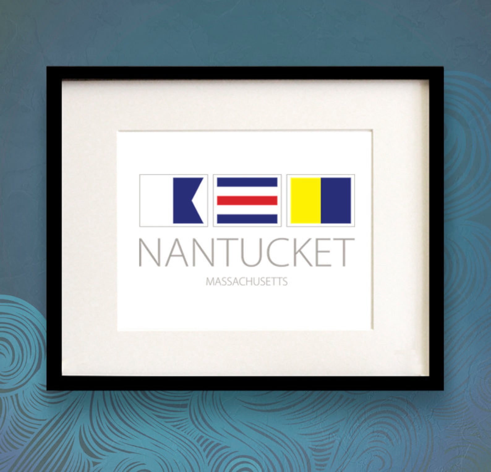 ACK Nantucket Massachusetts Nautical Flag Art Print | Etsy