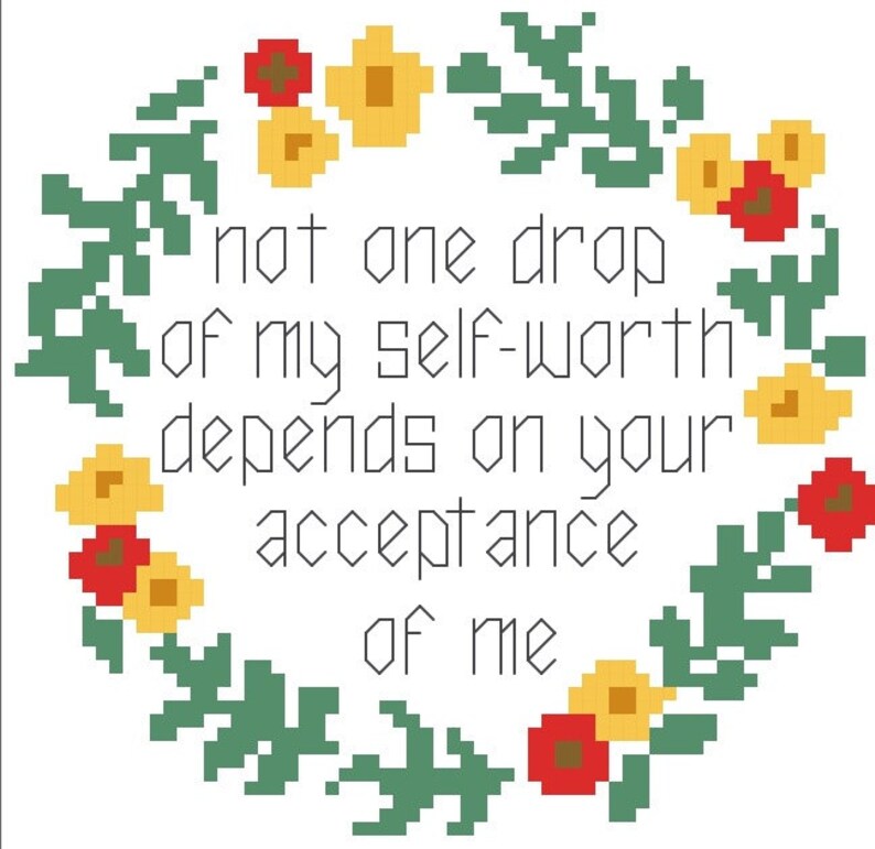 My Self-Worth Cross Stitch Pattern Instant Download | Etsy