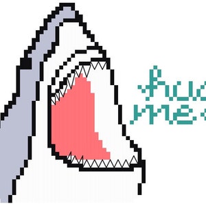 Shark Hug Me - Cross Stitch Pattern - Instant Download - Etsy
