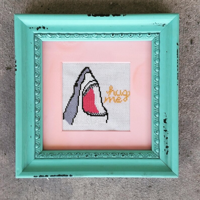 Shark Hug Me - Cross Stitch Pattern - Instant Download - Etsy