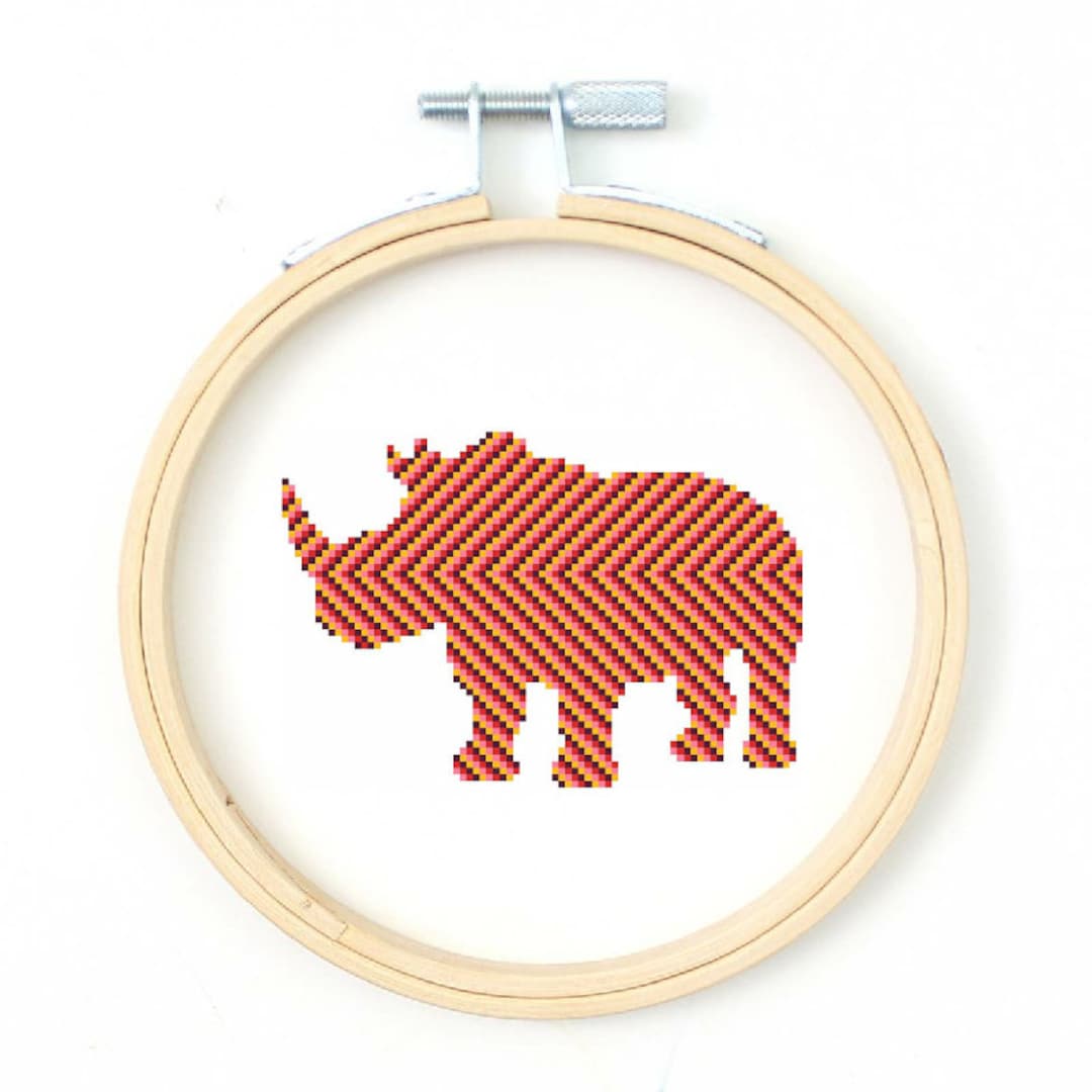 Cross Stitch Pattern "rhino Silhouette" - Etsy