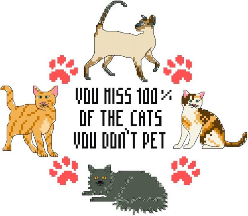 100% of Cats Cross Stitch Pattern Instant Download - Etsy
