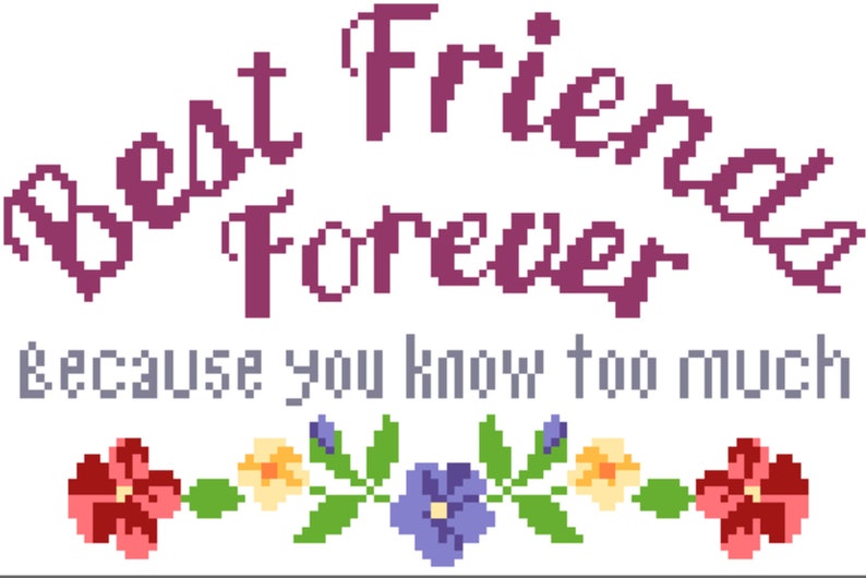 Best Friends Cross Stitch Pattern Instant Download | Etsy