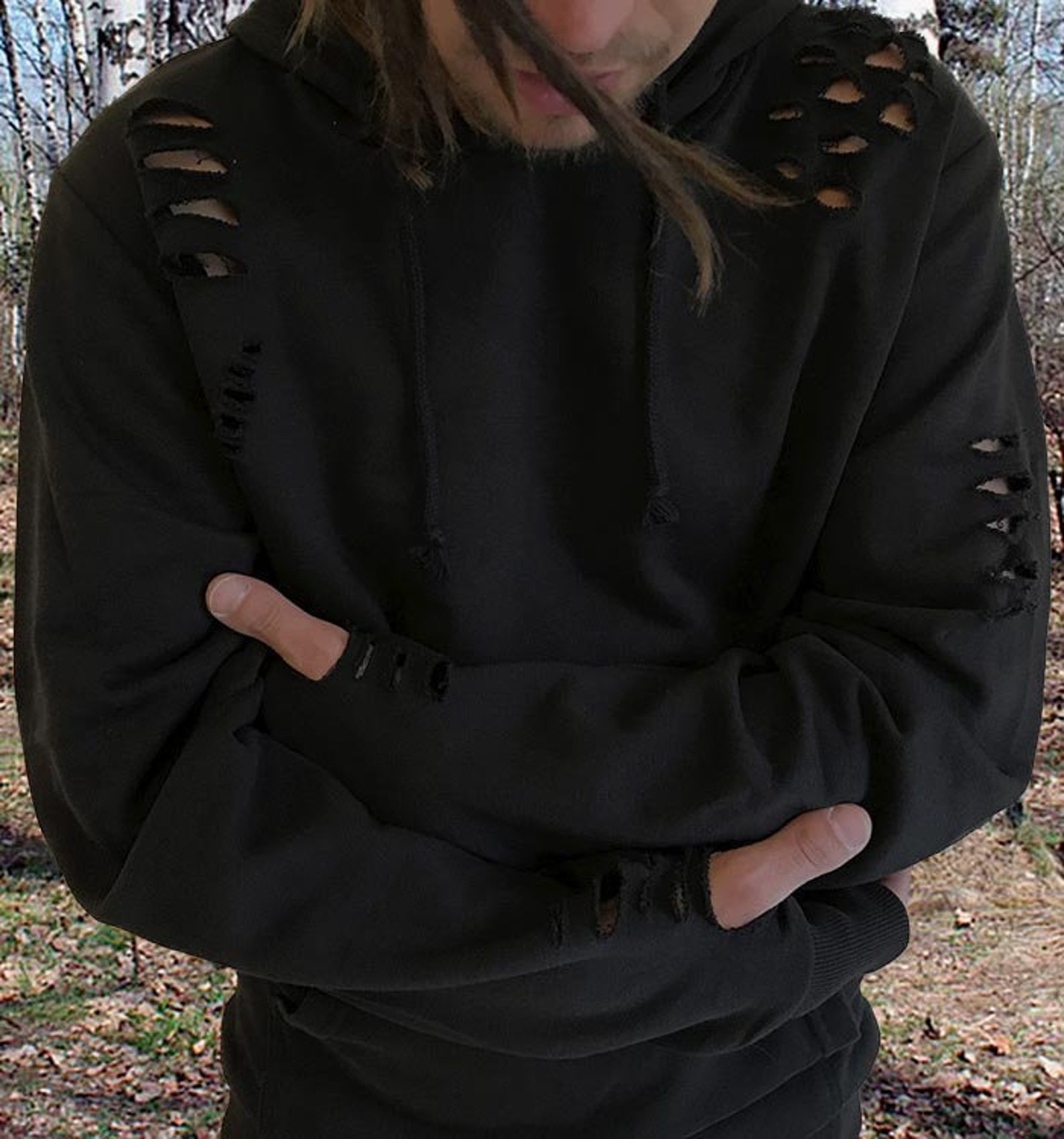 Cut Out Hoodie Sweatshirt With Lots of Cuts Perfect on - Etsy