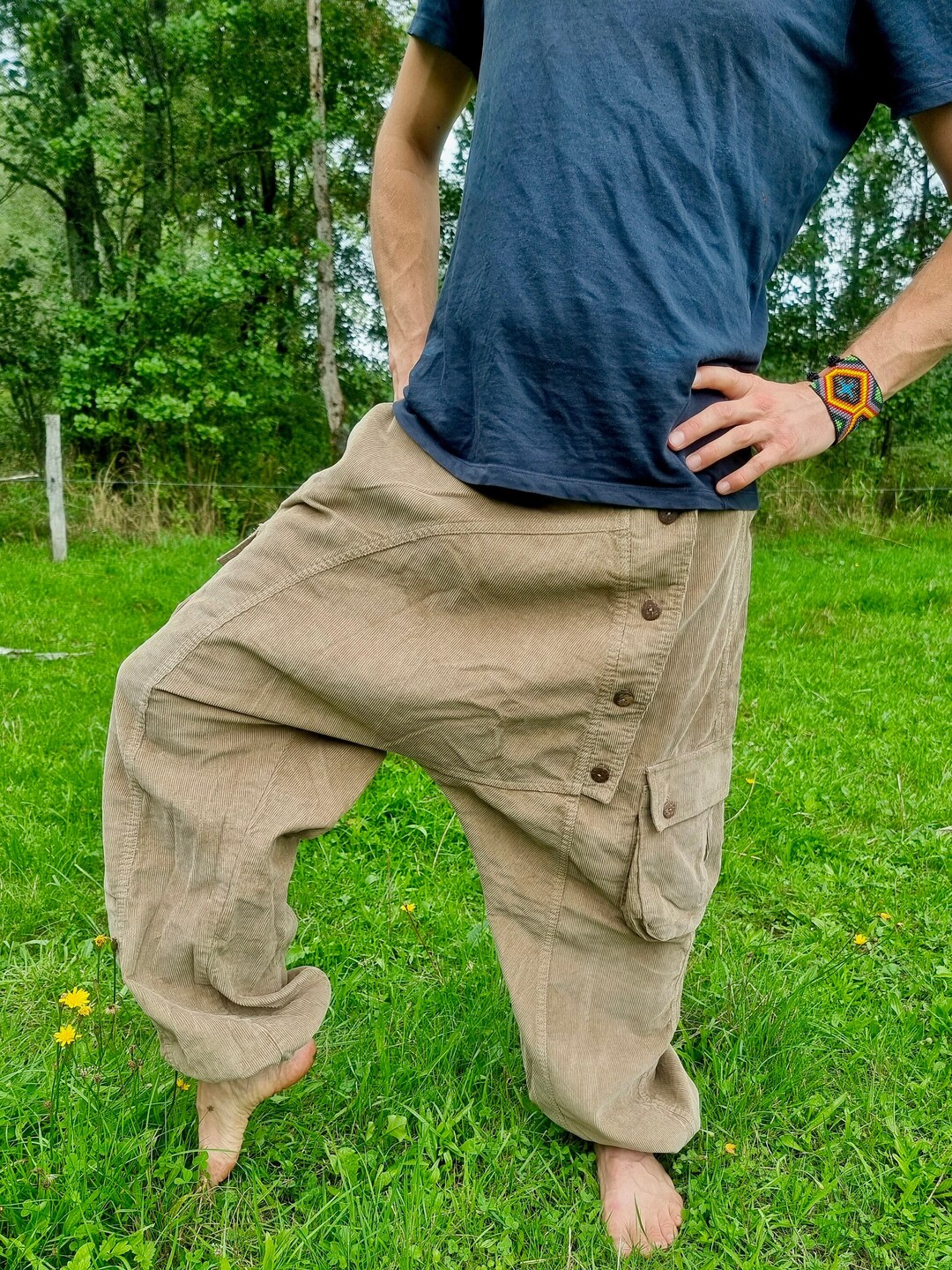 Creme Harem Pants, Bloomers, Aladdin Pants, Goa Pants for Psychedelic ...