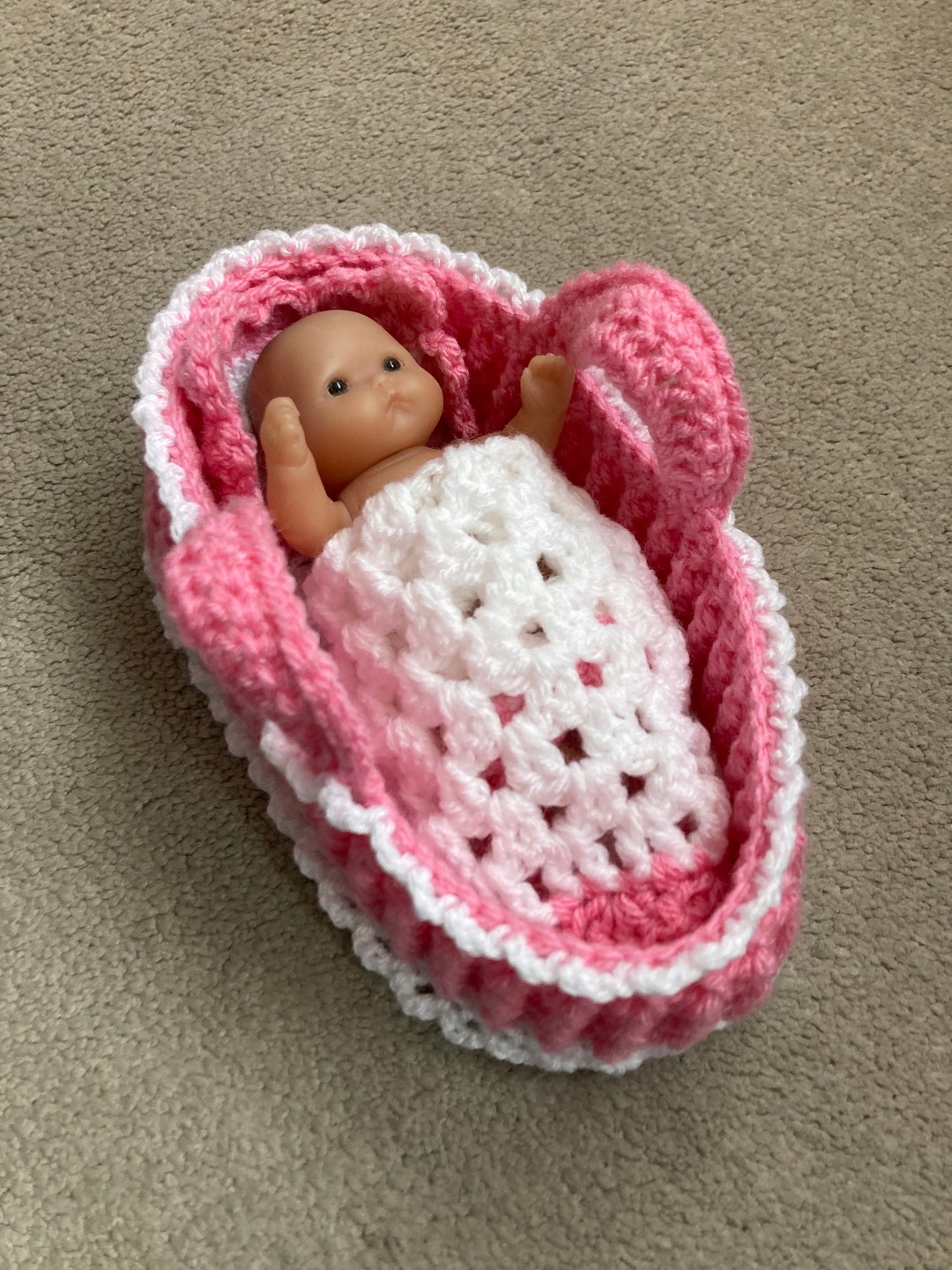 Crocheted Crib, Carry Cot, Bassinet for a 5 and 6 Baby Doll - Etsy