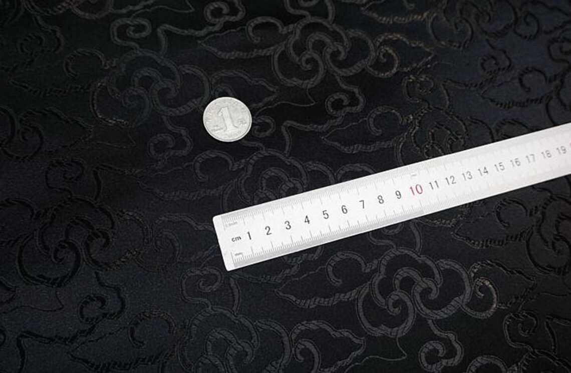 Black Color Brocade Fabric Jacquard Fabric, by the Yard - Etsy