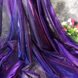 Purple Color Gradient Mesh Fabric, Wedding Party Dress Fabric, Soft ...