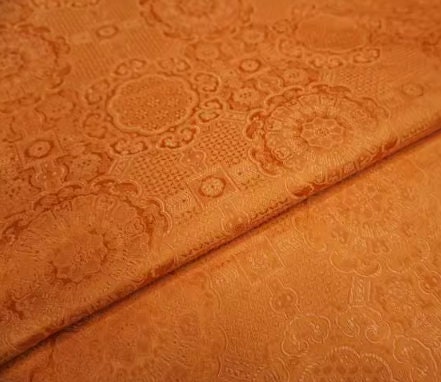 Orange Brocade Fabric Jacquard Fabric Cosplay Fabric by the - Etsy