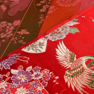 Wide Red Color Brocade Fabric With Bird Style, Jacquard Fabric, Wedding ...