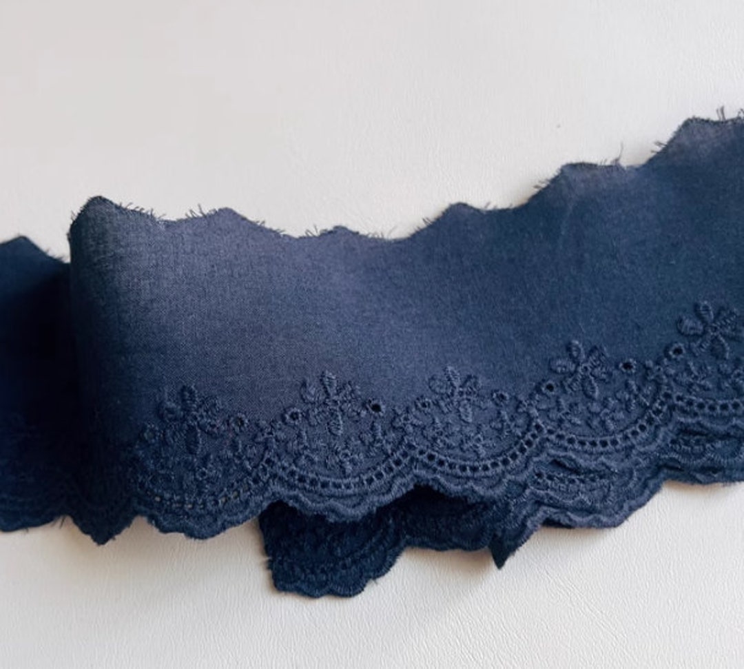 SALE, Navy Blue Color Lace Trim, Cotton Lace Trim, DIY Dress Lace Trim ...