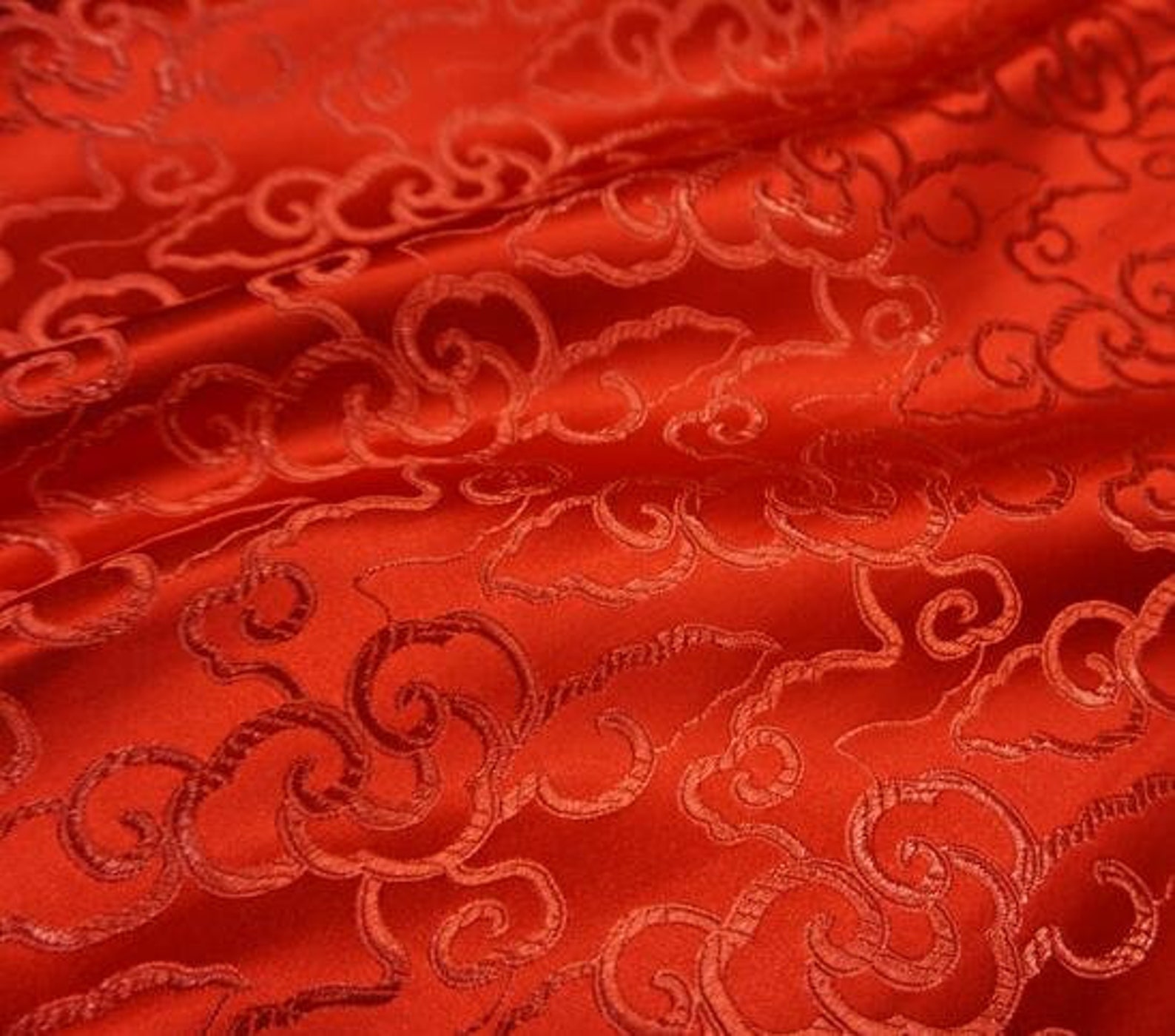 Red Color Brocade Fabric Jacquard Fabric, by the Yard - Etsy
