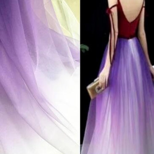 Purple Color Gradient Mesh Fabric Wedding Party Dress Fabric - Etsy